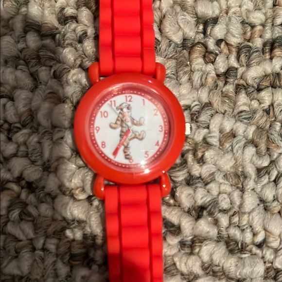 Disney | Accessories | Tigger Red Band Cartoon Character Watch | Poshmark
